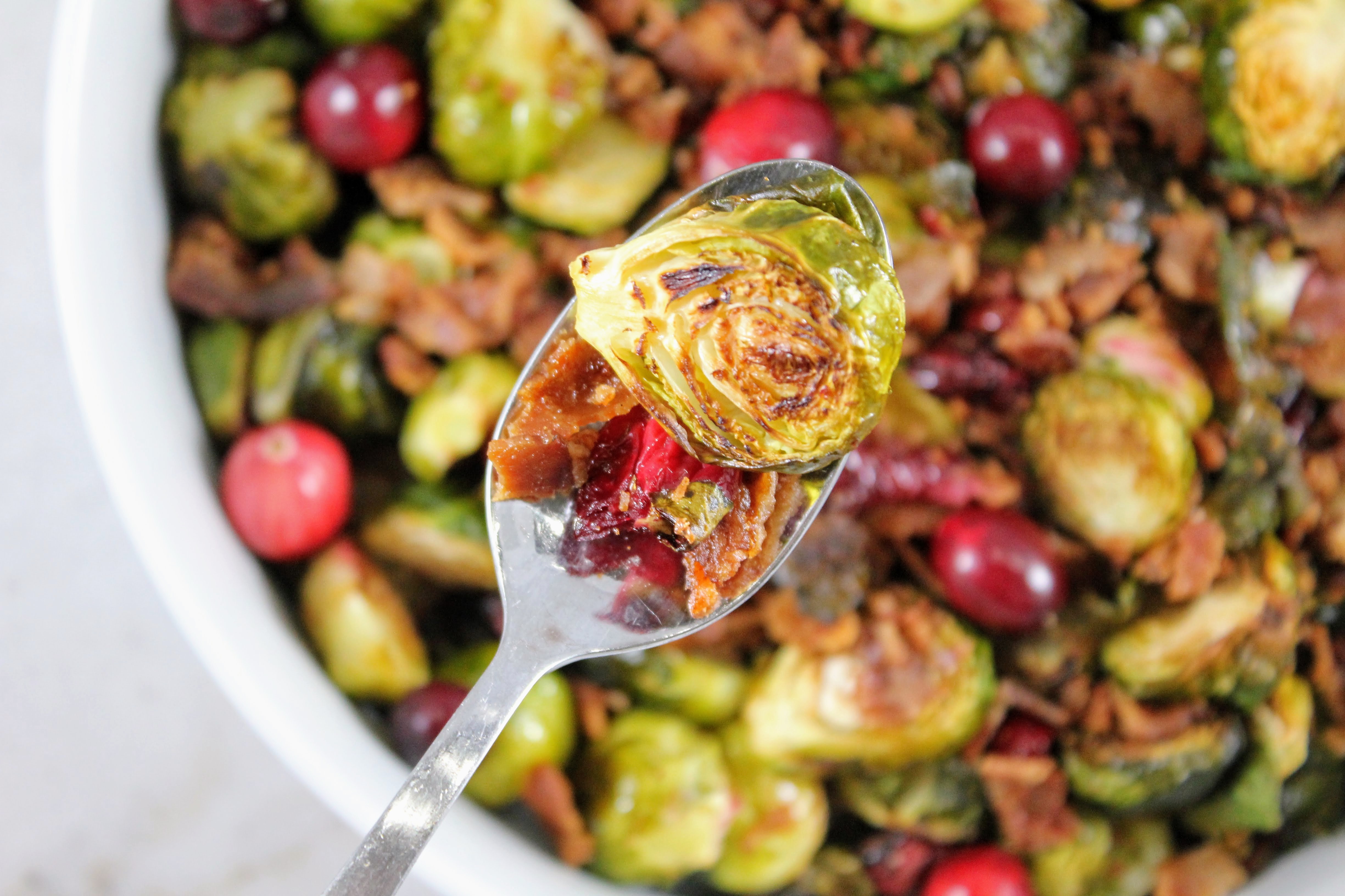 Roasted Brussel Sprouts with Cranberries and Bacon — Pearls and Sneakers